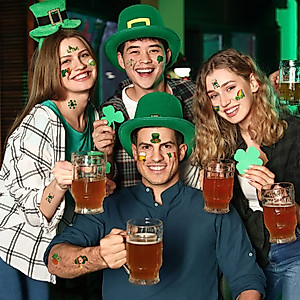 ADXCO 144 Pieces St. Patrick's Day Tattoos in 6 Sheets Shamrock Temporary Tattoos Stickers Irish Flag Clover Truck Beer Temporary Stickers for St. Patrick's Day Decorations Party Favors Accessories