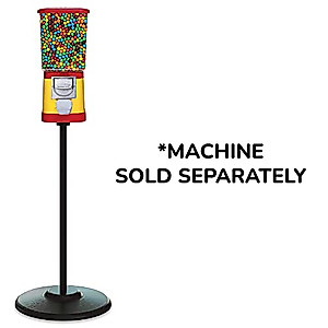 Single Black Metal Stand with Square Base for Candy Gumball Bulk Vending Machines