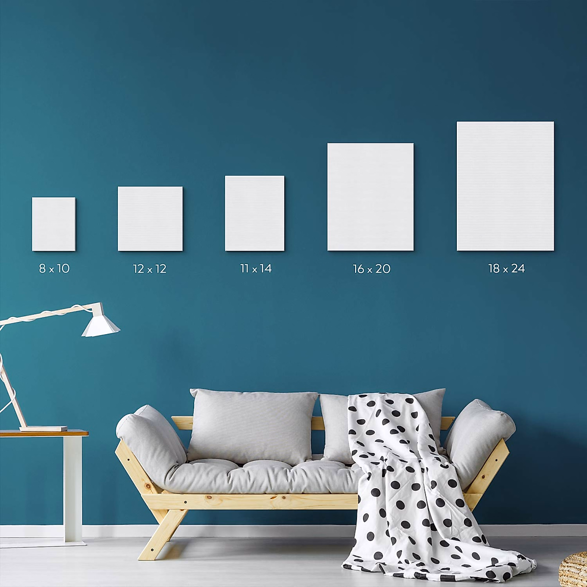 ARTEZA Premium Stretched Canvas, 18 x 24 Inches, Pack of 4, Blank White Canvas for Acrylic, Oil and Gouache Painting