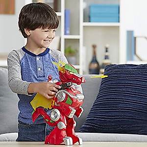 Playskool Heroes Power Rangers Red Ranger & Dragon Thunderzord, 3" Action Figure, 14" Zord, Lights & Sounds, Collectible Toys for Kids Ages 3 & Up