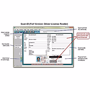 Duplex Driver License Scanner with Age Verification (w/Scan-ID Full Version, for Windows)