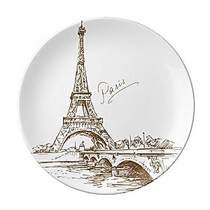 The Eiffel Tower Paris France Dessert Plate Decorative Porcelain 8 inch Dinner Home