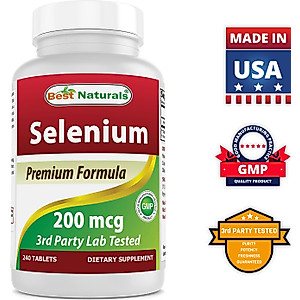 Best Naturals Selenium 200 mcg 240 Tablets - 3rd Party Lab Tested