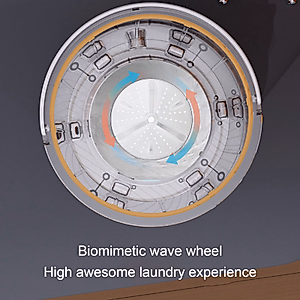 Dpofirs Mini Washing Machine, 6L Capacity Portable Laundry Washer, Blue Lighting Washing, No More Splashing, Home Washer for Camping Apartments Dorms College Rooms (US Plug)