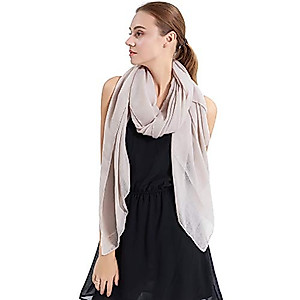LMVERNA Cotton Hijabs For Women Solid Color Scarfs Large Shawls And Wraps For Evening Dresses(Beige)