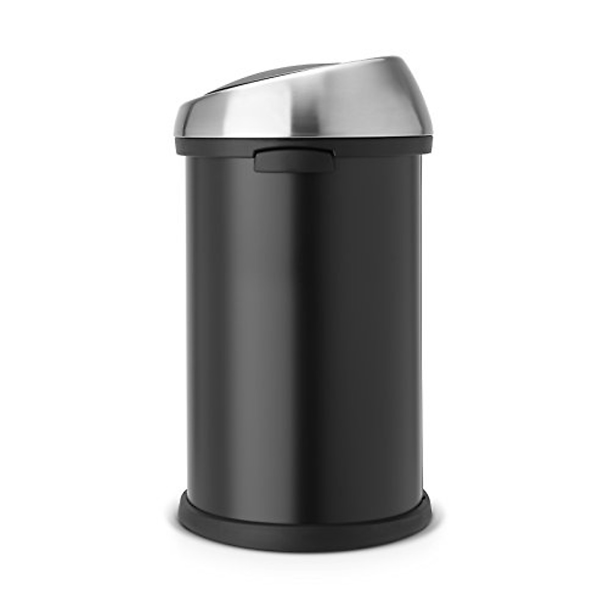 Brabantia 16 Gallon Large Kitchen Touch Top Trash Can (Matt Black/Brilliant Steel Lid) Removable Lid, Soft-Touch Open Garbage Can