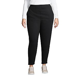 Lands' End Womens Terry Ankle Sweatpants Black Plus 1x