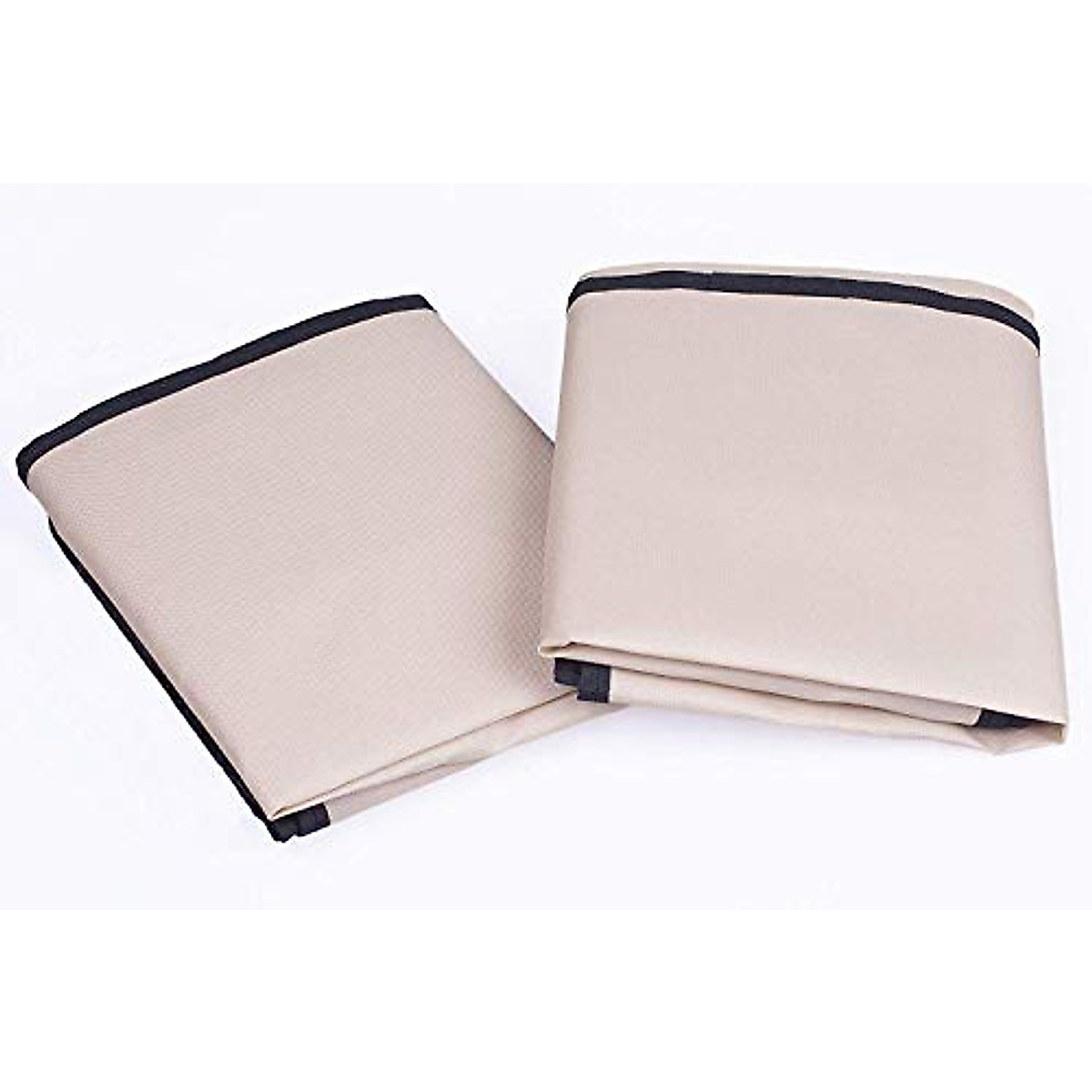 LONGTEAM 2PCS Oxford Comforter Storage Bags Home Pillow Beddings Blanket Clothes Breathable Organizers with Zippers, Clear Windows and Carry Handles (Beige, 2 Packs)