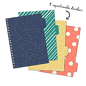 Pukka Pad, Carpe Diem 5-Project Double Spiral Bound Notebook 3-Pack with Repositionable Dividers - 200 Pages of 80GSM Paper with Perforated Edges – Floral Love, B5 10 X 7in
