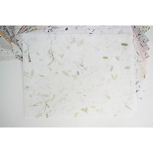 50 Sheets 8.5 x 11 Thin Mulberry Paper Sheets Handmade Art Tissue Washi Paper Design Craft Art Origami Suppliers Card Making (Tamarind Leaves,Onion,Banana Tree Fiber,Rice Straw etc.)