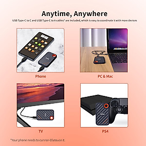 Netac 1TB Extreme Portable NVMe SSD Up to 2000MB/s Read 1700MB/s Write Speed USB 3.2 Gen.2 Business Travel Drive Essential External Solid State Drives Supports Win to Go, ZX20