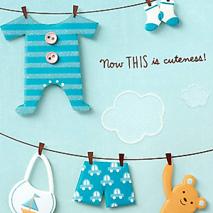 Hallmark Baby Shower Card for Boy (Blue, Now This is Cuteness) Welcome New Baby Boy, Congratulations