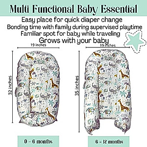 Newborn Baby Nest Portable Infant Lounger Replacement Cover ONLY, Hypoallergenic, Premium, Fits Dockatot Deluxe