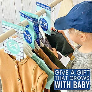 6 Baby Closet Size Dividers Boy - Blue Baby Closet Dividers by Month, Baby Closet Organizer for Nursery Organization, Baby Essentials for Newborn Essentials Baby Boy, Nursery Closet Dividers Boy