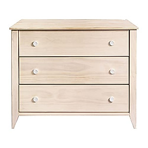 Babyletto Sprout 3-Drawer Changer Dresser with Removable Changing Tray in Washed Natural and White, Greenguard Gold Certified