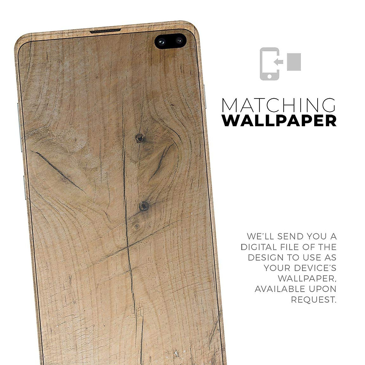 DesignSkinz Raw Wood Planks V5 Protective Vinyl Decal Wrap Skin Cover Compatible with The Samsung Galaxy S20 (Screen Trim & Back Glass Skin)