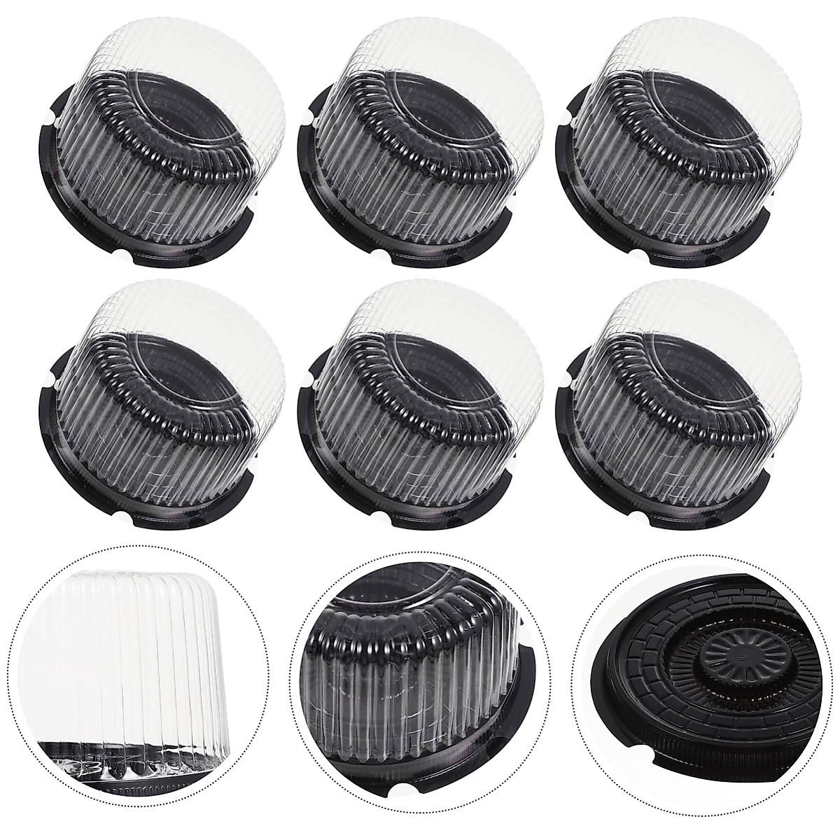 Zerodeko Cake Boxes 10Pcs Cake Carrier Transporter 6 Inch Portable Clear Cake Box With Dome Dessert Keeper Bread Saver Cupcake Container Cheesecake Dome Cake Container Cake Boxes Cupcakes