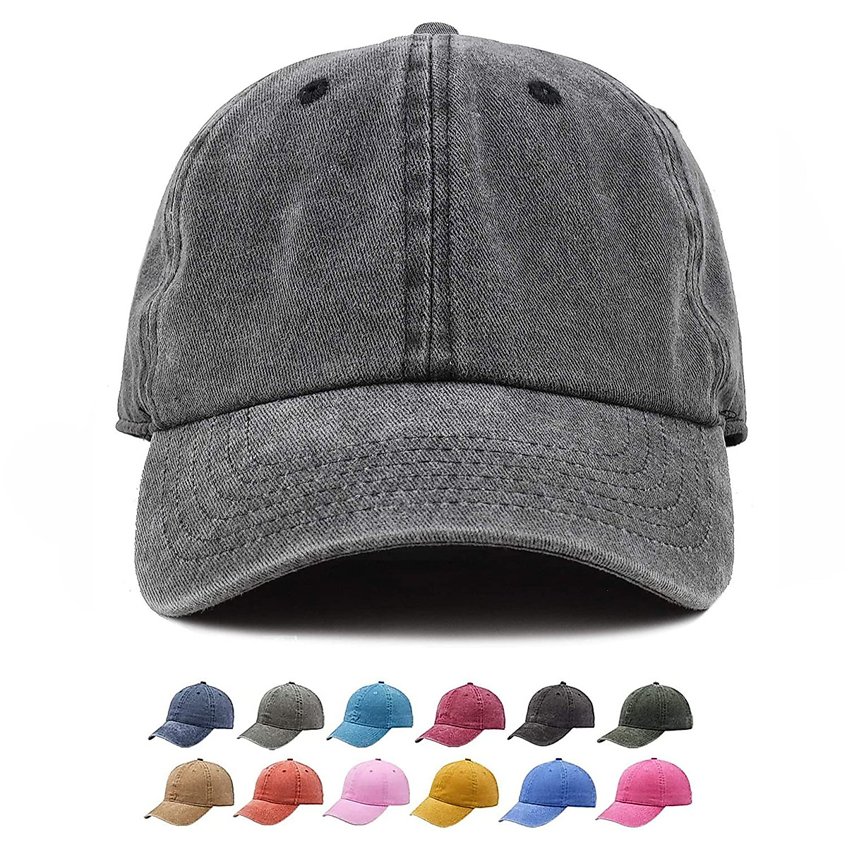 ZMvise Custom Your Picture Text Logo Unisex Vintage Washed Personalized Plain Adjustable Denim Hat Baseball Cap