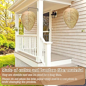 Halatool 2 Pcs Light Brown Hanging Fake Wasp Nest Outdoor Fake Hornets Nest Decor for Home and Garden