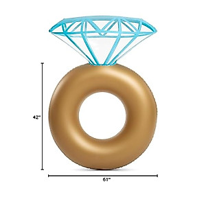 Jasonwell Inflatable Diamond Ring Pool Float - Engagement Ring Bachelorette Party Float Stagette Decorations Swimming Tube Floaty Outdoor Water Lounge Floats for Adults