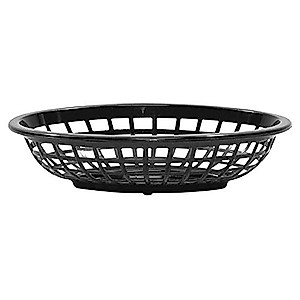 TableCraft 1071BK Black 7-3/4" Oval Side Order Basket - Dozen