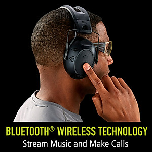 Peltor Sport Tactical 500 Smart Electronic Hearing Protector, Bluetooth Wireless Ear Muffs, NRR 26 dB, Bluetooth Headphones With Recessed Microphone, Ideal For Range, Shooting & Hunting (TAC500-OTH)