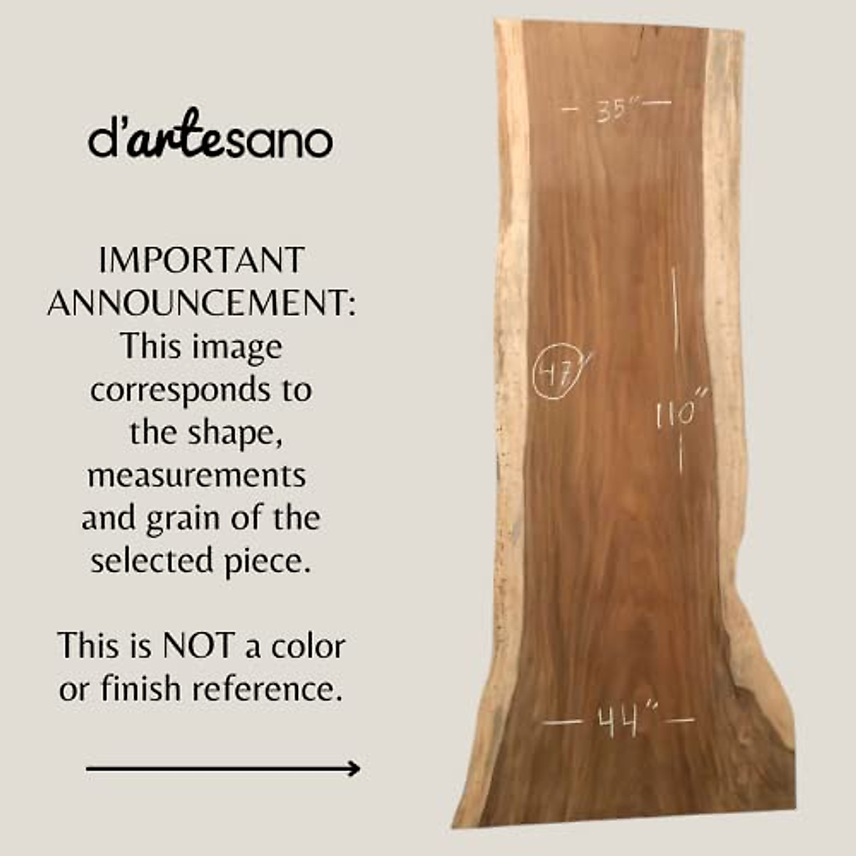 Parota Wood Rectangular Dinning Table Large (110" x 44" x 2.5" - V47)