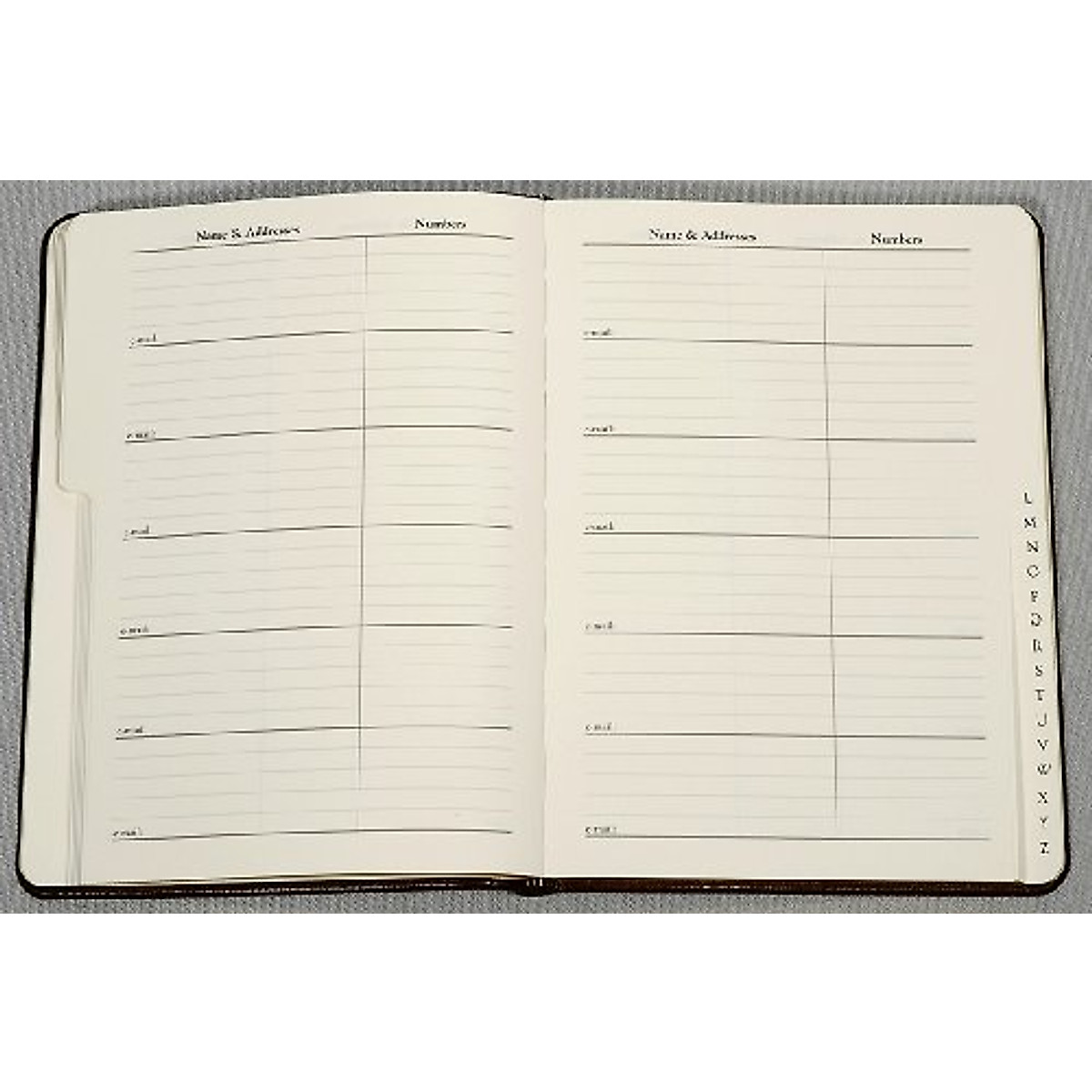 Graphic Image 7 Inch Leather Bound Desk Address Book, Genuine Calfskin Leather, 1,400 Entries, British Tan