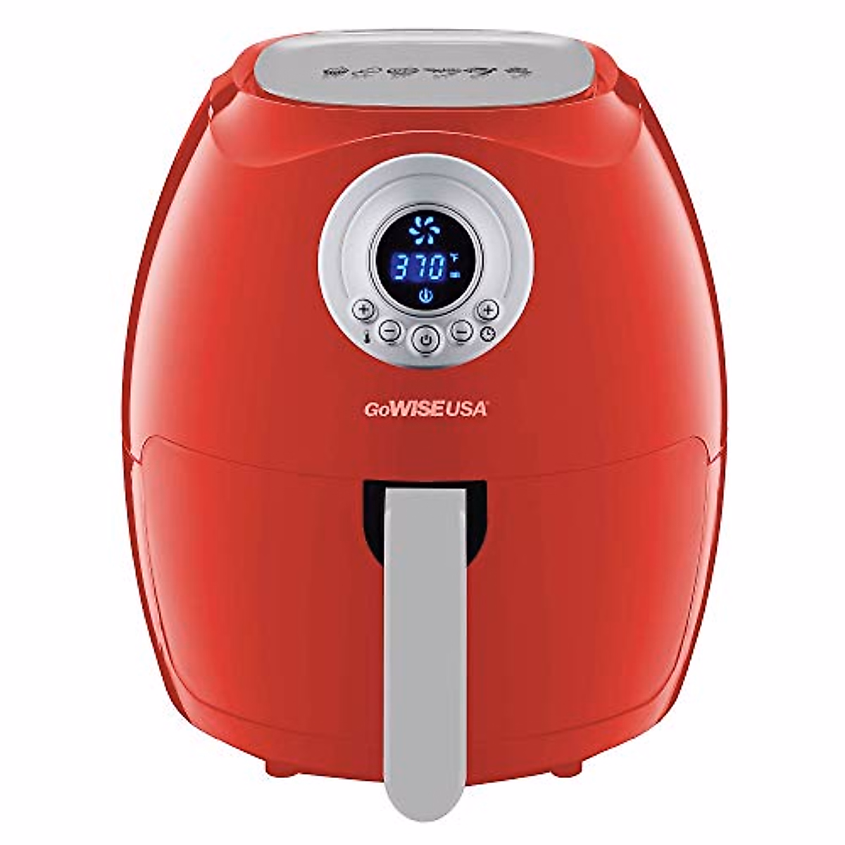 GoWISE USA 3.7-Quart Digital Air Fryer + 50 Recipes, Red, Qt