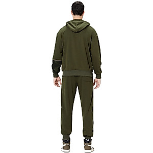 RPOVIG Men's Track Suits, 2 Pack Sweatsuits Outfits Full Zip Jackets Athletic Pants for Jogging Gym Workout