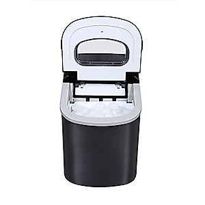WANDOR HZB-12A Compact Portable Top Load Ice Maker Countertop Tabletop Appliance w/ 1.8 Pound Ice Capacity, Removable Basket, and LED Display, Black