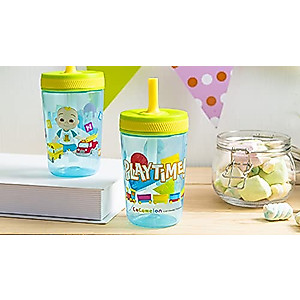 Zak Designs 15oz Cocomelon Kelso Tumbler Set, Leak-Proof Screw-On Lid with Straw Made of Durable Plastic and Silicone, Perfect Bundle for Kids, 1 Count (Pack of 1)