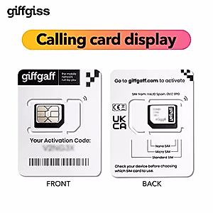 Giffgaff UK Prepaid SIM Card for 7 Days with 30GB Data + Unlimited Mins and Texts, Used in The United Kingdom, England, Scotland, Wales, Northern Ireland, London