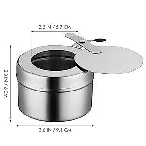 Homoyoyo 2pcs Fuel Holders for Chafing Dishes Stainless Steel Chafing Dish Canned Heat Holder Food Warming Trays Stainless Steel Fuel Holder with Wick Fuel Miniature Kit Kitchenware Heating