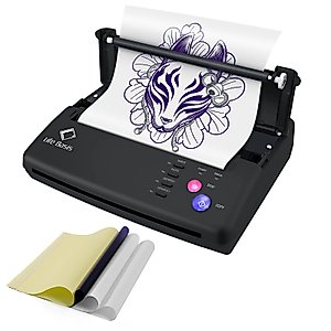 LifeBasis Tattoo Transfer Stencil Printer Tattoo Thermal Copier Thermal Tattooing Printer Machine with 30PCS Stencil Transfer Paper for Tattoo Artists & Beginners, Black