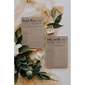 Your Main Event Prints Bridal Shower Bachelorette Games, Rustic Kraft, Word Match, What Did The Groom Say, Over and Under, Wedding Alphabet, 25 games each