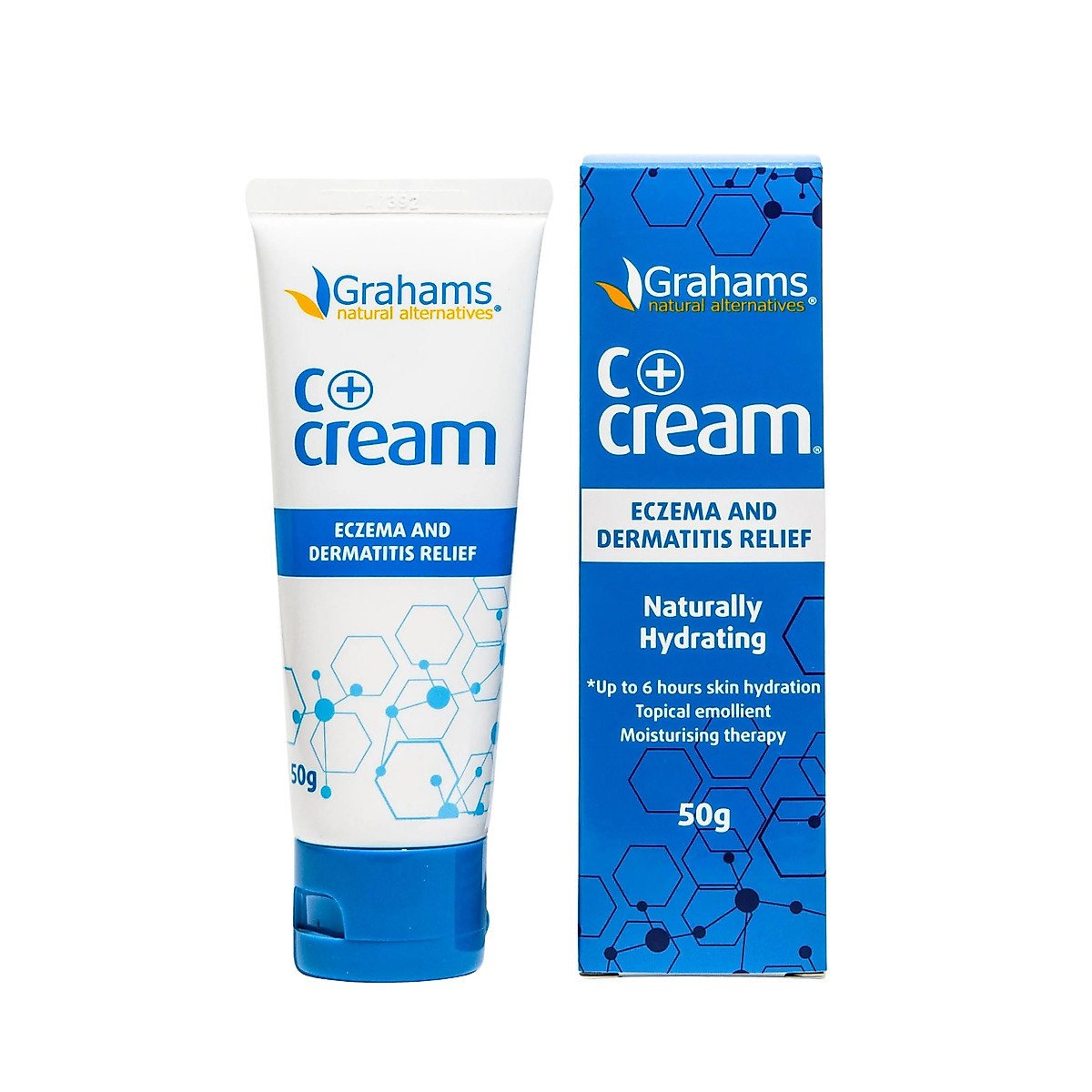 Grahams Natural C+ Eczema Relief Cream - Nourishes & Soothes Dermatitis, Inflammation, Redness Treatment for Irritated, Dry Skin - All Natural Ingredients with Manuka honey, Steroid-Free (1 x 1.76oz)