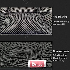 DGQ Natural Bamboo Charcoal Non-Slip Seat Cushion 17.7" 17.7"- Home Office Car Chair Cover Pad Mat (Pack of 1，Black)