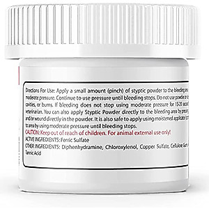 2-Pack Styptic Powder for Dogs, Cats, and Birds (2 oz) by Evo Dyne | Fast-Acting Blood Stop Powder for Pets | Quick Stop Bleeding Powder for Dog Nail Clipping, Grooming, Cuts and More