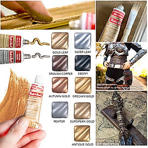 Rub and Buff FinishWax Metallic Gold Leaf, 0.5-Fluid Ounce, Pixiss Blending and Application Tools for Applying Metallic Wax Paint