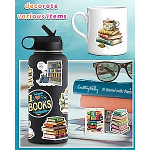 100 Pcs Book Stickers for Kids Teens, Bookish Reading Stickers for Students Teachers, Girls Boys Book Lovers Gifts Accessories, Cute Bookish Decorations for Kindle Water Bottles Laptop