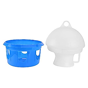 Pigeon Waterer Birds Water Feeder- Pigeon Water Dispenser, Automatic Bird Feeder for Cage, Bird Drinker Feeding Supplies for Pigeon Parrot ( 6.5L, White and Blue ) Bird Water Dispenser