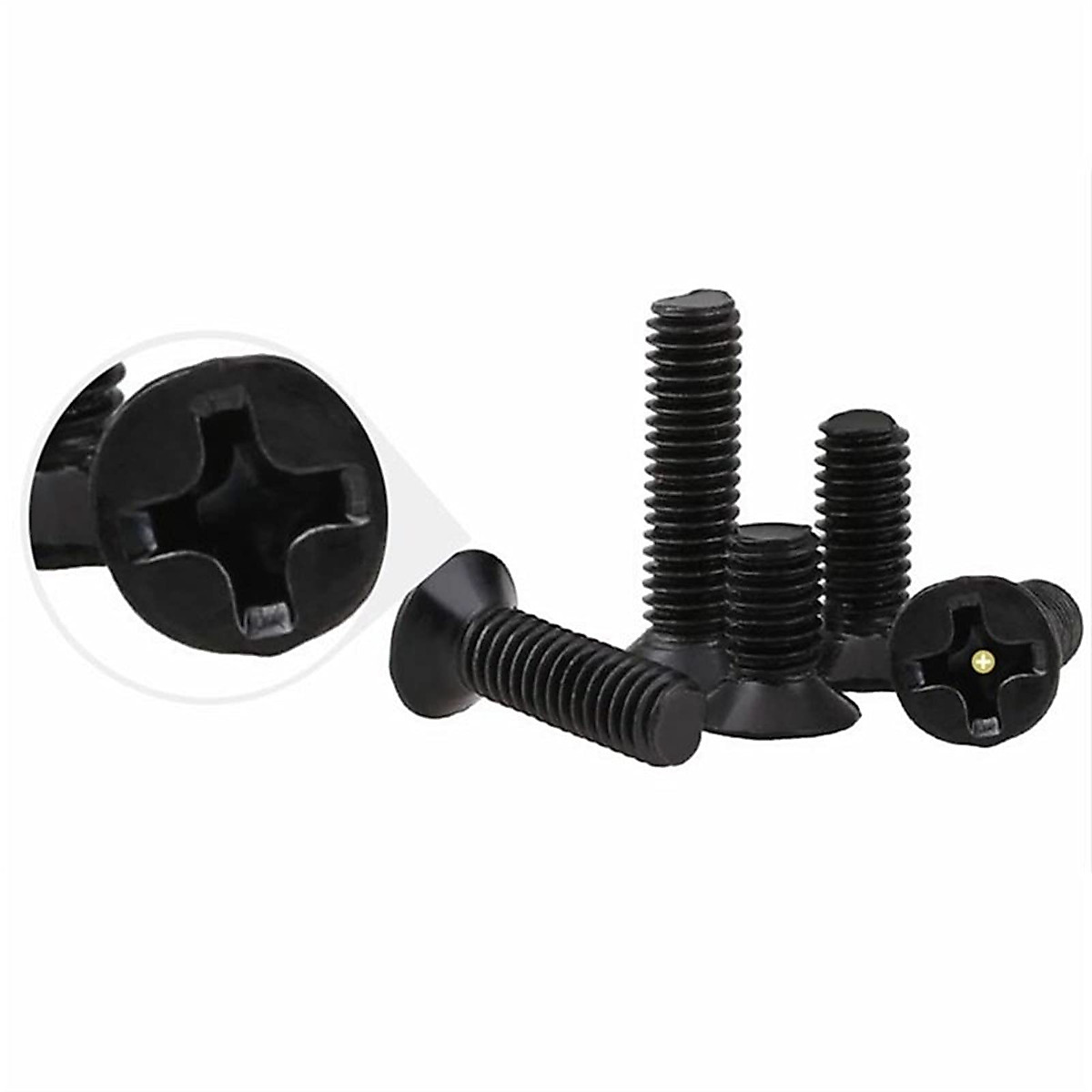 SUNQQA 20/50/100Pcs Laptop Repair Fastener Screws Flat Head Screw Phillips Screws Computer Screws M1 M1.2 M1.4 M1.6 M2 M2.5 M3 M4 (Length : 10mm 50Pcs, Size : M2.5)