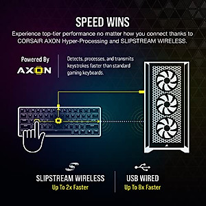 Corsair K70 PRO Mini Wireless RGB 60% Mechanical Gaming Keyboard - Fastest Sub-1ms Wireless, Swappable Cherry MX Brown Keyswitches, Aluminum Frame, PBT Double-Shot Keycaps - NA Layout, QWERTY - White