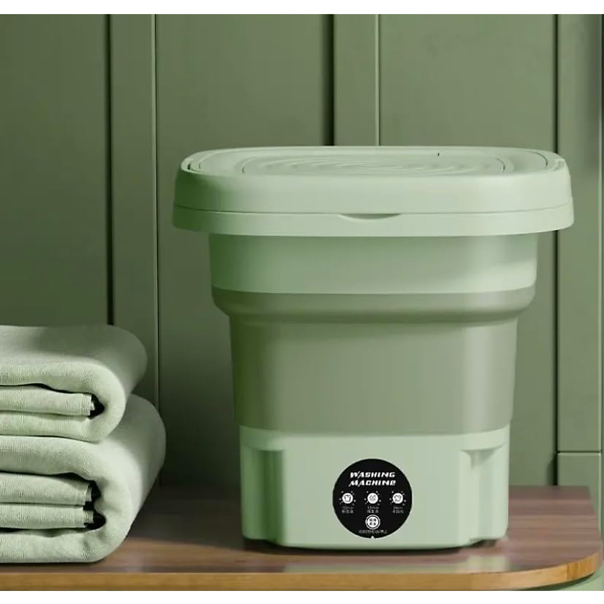 Mini Portable Folding Washing Machine For Clothes With Drain Basket for Travel (Purple)