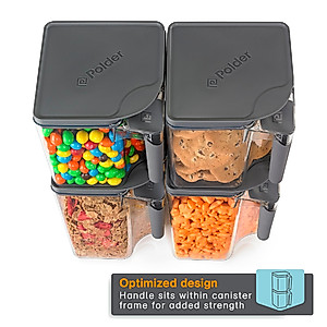 Polder 2.75-Quart Handle-It Food Grade, BPA Free Storage Canister, Stackable, Secure handle for easy one handed pour