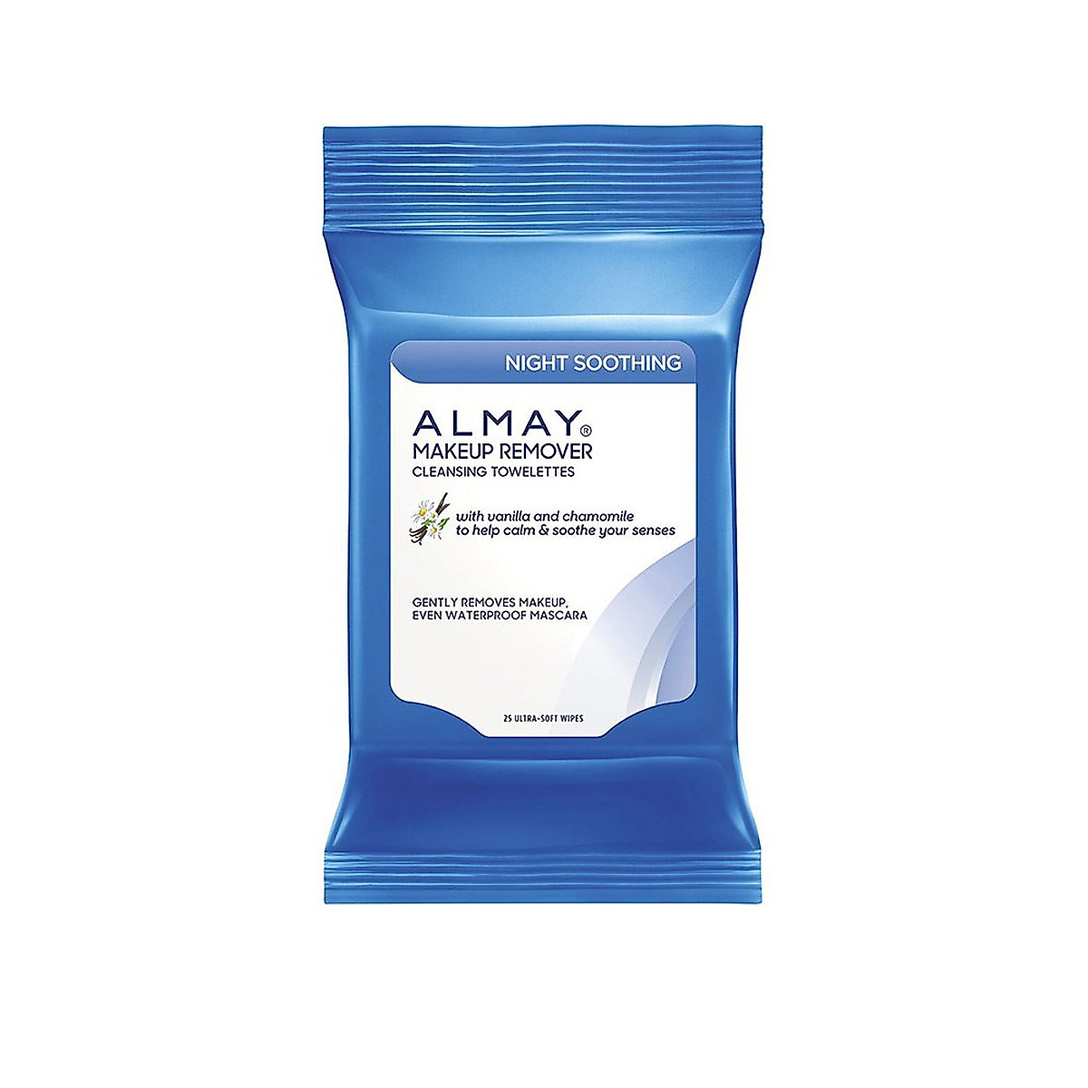 Almay Night Soothing Makeup Remover Cleansing Towelettes, Hypoallergenic, Cruelty Free, Oil Free, Fragrance Free, Ophthalmologist & Dermatologist Tested, 25 Wipes