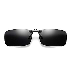Polarized Clip On Sunglasses for Men Women Clips for Glasses Non-Flip Up for Outdoor/Driving