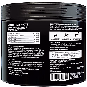 180 Cranberry Chews - Dog Cranberry Supplement - Natural Aid for Urinary Tract, Bladder, Kidney Health - Immune Support for Dogs of All Ages and Breeds - American Quality - Duck Flavor
