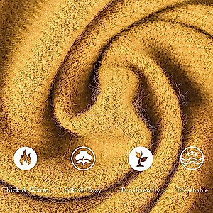 vimate Wool Cashmere Scarfs for Women, Yellow/Gold Soft Woolen Pashmina Cashmere Shawls and Wraps for Winter (Mustard)
